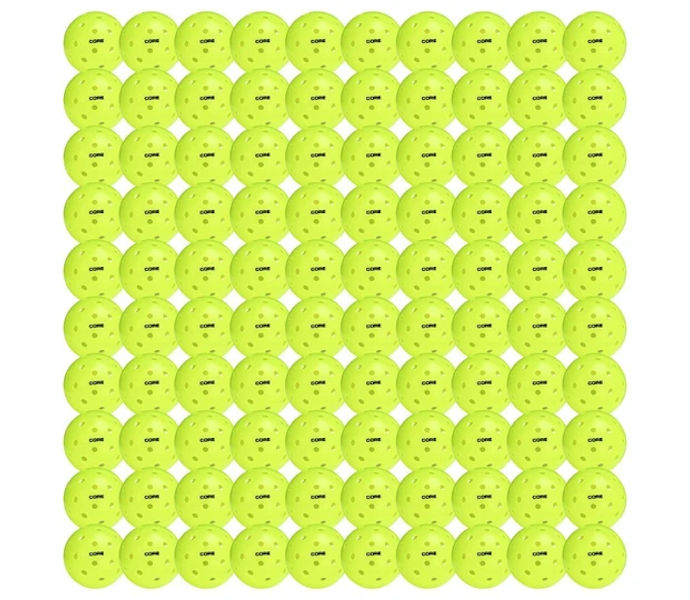 CORE Outdoor Neon Green Pickleball (Box of 100) | PaddleballGalaxy