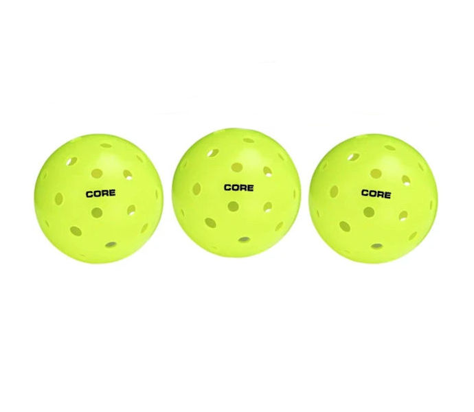 CORE Outdoor Neon Green Pickleball (3 Pack) | PaddleballGalaxy