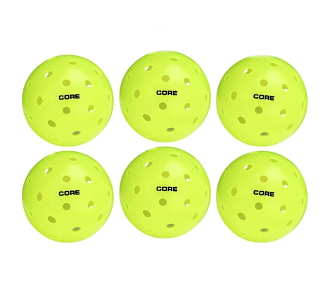 CORE Outdoor Neon Green Pickleball (6 Pack) | PaddleballGalaxy
