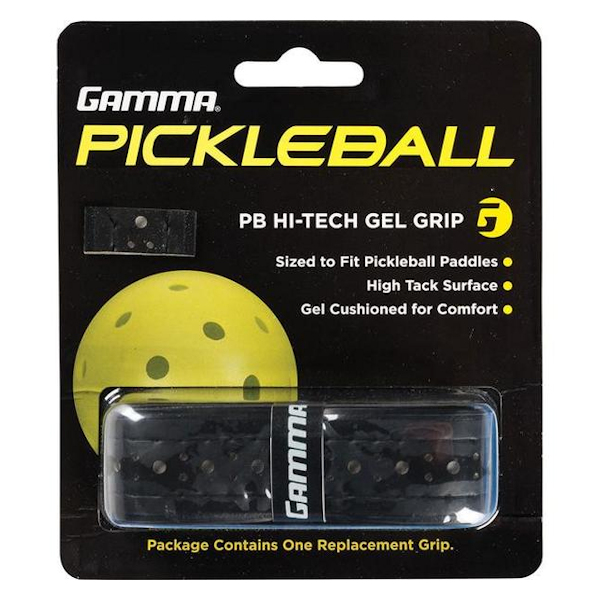 Gamma Black Hi-Tec Gel Pickleball Grip | PaddleballGalaxy