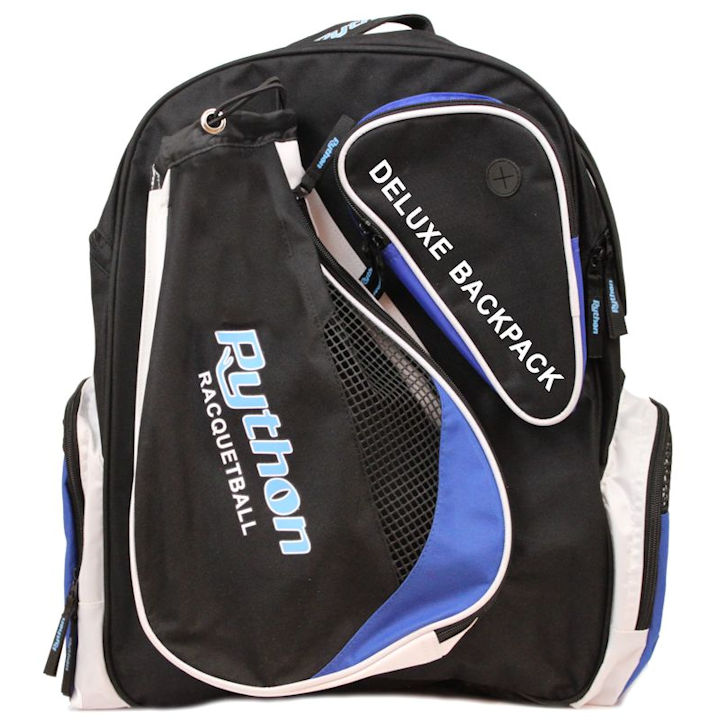 Python Deluxe Black/Blue Backpack Bag | PaddleballGalaxy