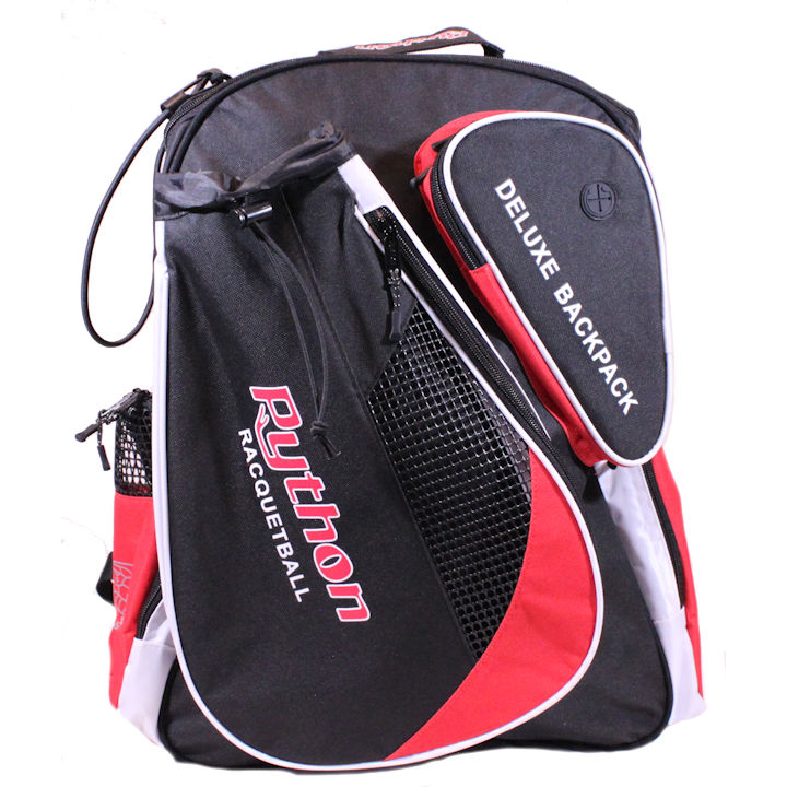 Python Deluxe Black/Red Backpack Bag | PaddleballGalaxy